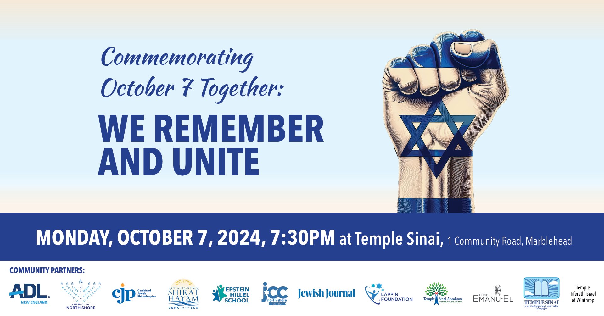 Temple Sinai, JCC host Oct. 7 commemoration - Marblehead Current
